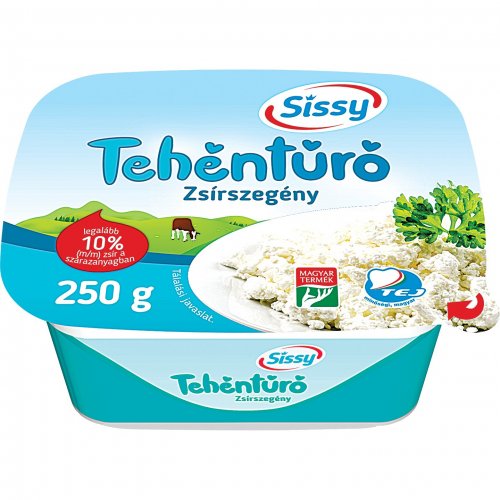 Sissy Tehéntúró zsírszegény 10 % zsírtartalommal tégelyes 250 g 0.25 ...