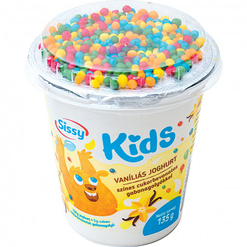 Sissy Kids élőflórás homogénezett vanília ízű joghurt cukorbevonatos ...