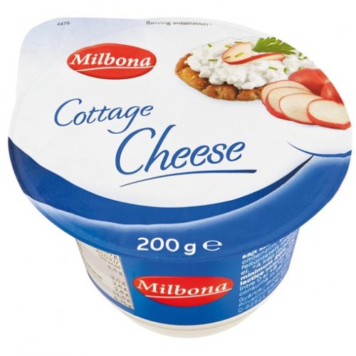 Milbona Cottage Cheese zsírszegény, szemcsés friss sajt, 20%, 200 g 0.2 ...