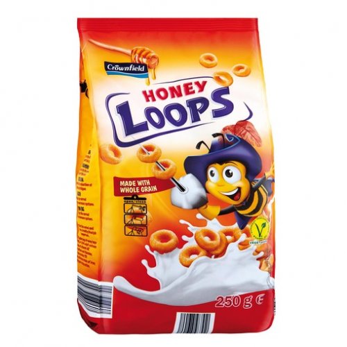 ARCH_Crownfield Honey HOOPS mézes gabonakarikák, 250 g 0.25 kilogramm ...