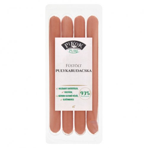 PIKOK Pure Pulyka virsli, füstölt, 93% pulykahús, gluténmentes, 200 g 0 ...