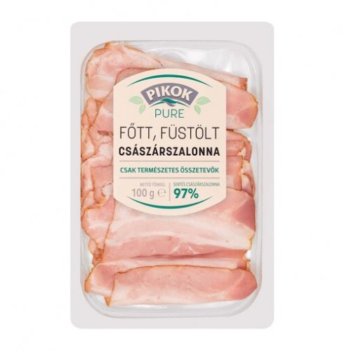 PIKOK PURE, Sertés császárszalonna, 97%, főtt, füstölt, szeletelt, 100 ...