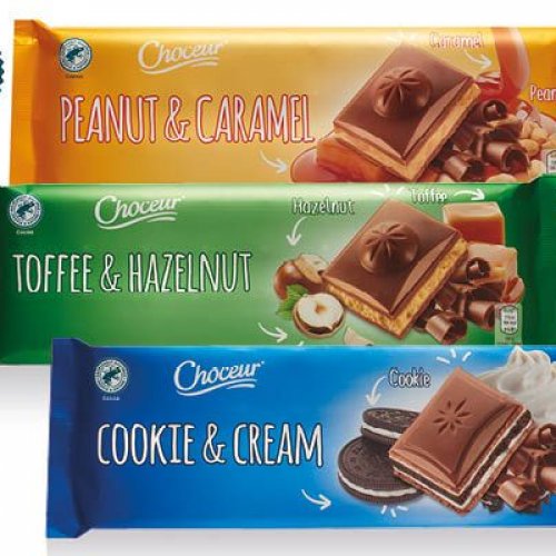 Choceur Choco & Cookie, táblás tejcsokoládé kakaós és tejes krémmel ...