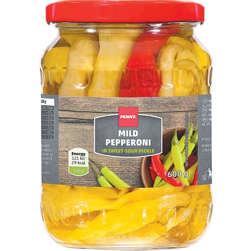 PENNY mild pepperoni in sweet - sour pickle, savanyított pfefferoni ...