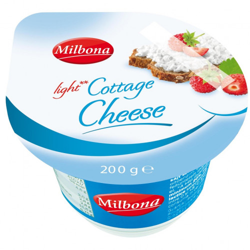 Milbona cottage cheese light, zsírtartalom 0,3%, tégelyes, 200 g 0.2 ...