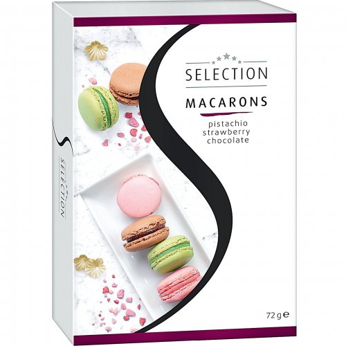 SELECTION macarons pistachio, strawberry, chocolate macarons, darál ...