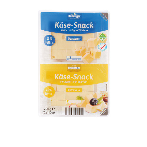ARCH_HOFBURGER Sajt-Snack laktózmentes Maasdamer-Butterkäse, 2 x 110 g ...