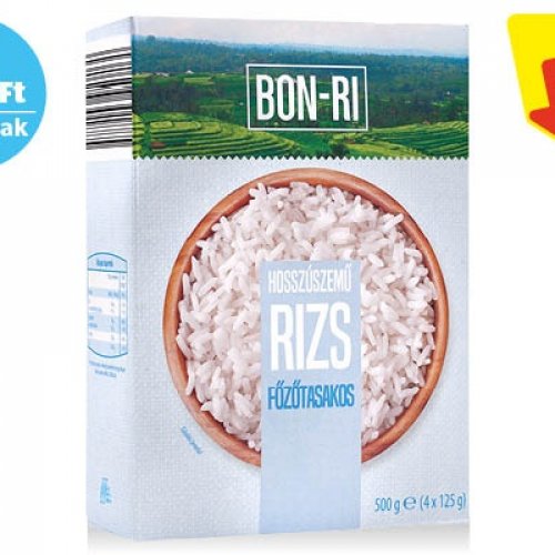 BON-RI Konyhakész hosszúszemű rizs főzőtasakban, 4 x 125 g, 500 g 0.5 ...