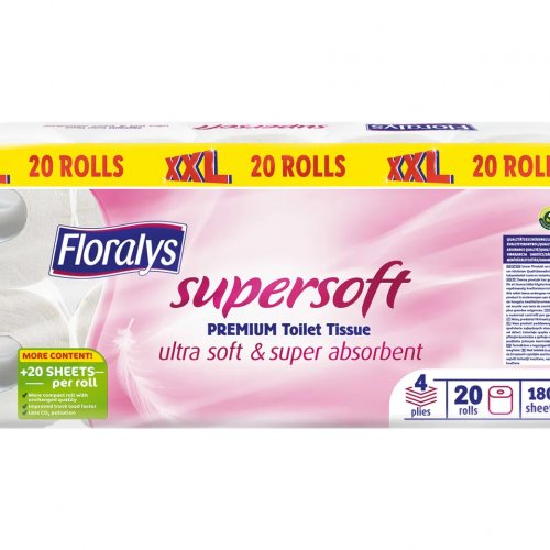 Floralys Supersoft Premium Toalettpapír, 4 rétegű, 20 db 20 darab ...