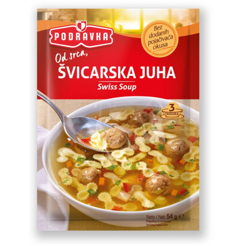 Podravka, instant svájci stílusú leves, húsgombóccal, tésztával és ...
