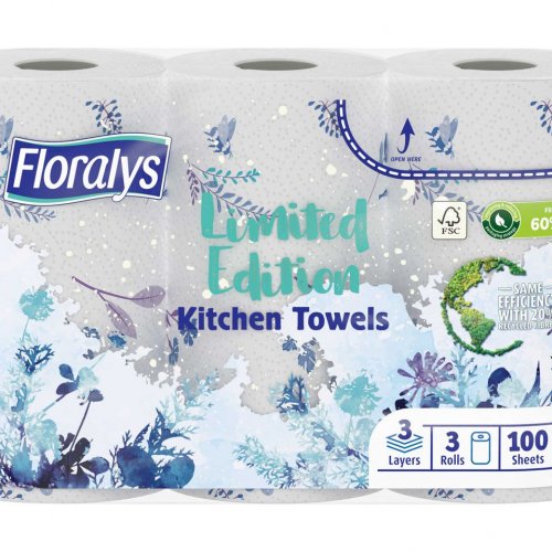 Floralys Konyhai Limited Edition törlőkendő 3 rétegű 3 tekercs/100 lap ...