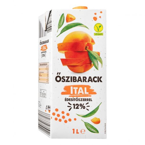 Őszibarack ital édesítőszerrel, vegán, 12% gyümölcstartalommal ...
