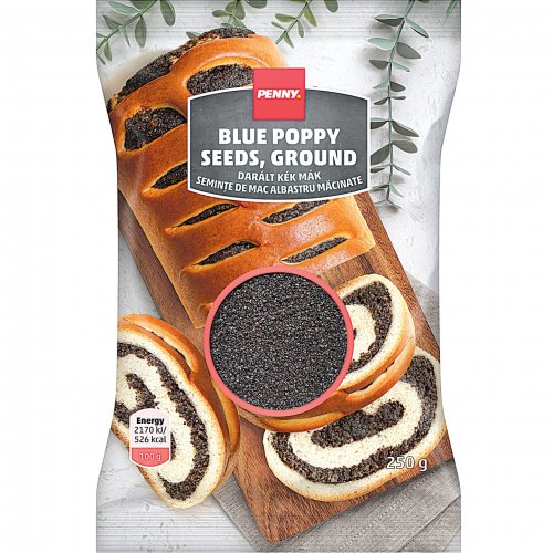 PENNY Blue poppy seeds ground, darált kék mák 250 g 0.25 kilogramm ...