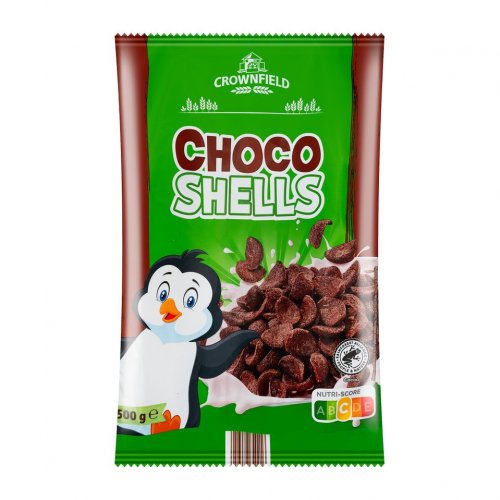 CROWNFIELD, Choco Shells gabonapehely csokoládé ízű, 500 g 0.5 ...