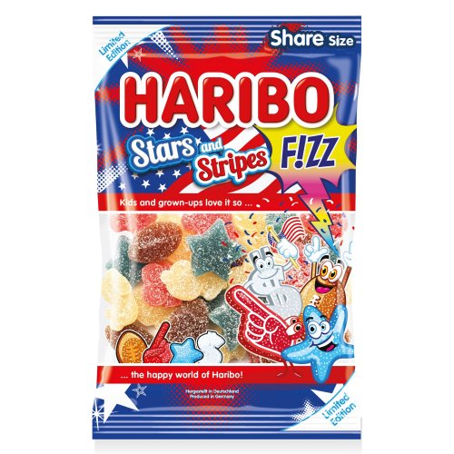 HARIBO Gumicukorka Stars & Stripes, 320 g 0.32 kilogramm | Cashmap.hu ...