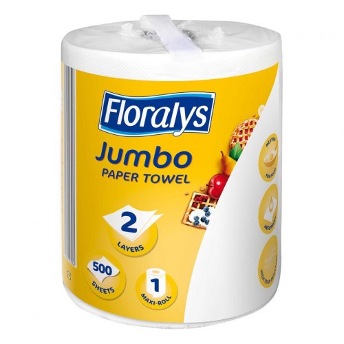 Floralys Jumbo Konyhai törlőkendő 2 réteg 500 lap 1 tekercs 1 darab ...