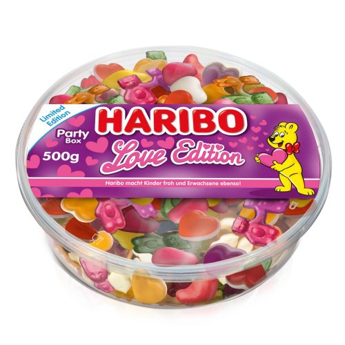 HARIBO Love Edition Party Box Gumicukorka, műanyag tálban, 500 g 0.5 ...