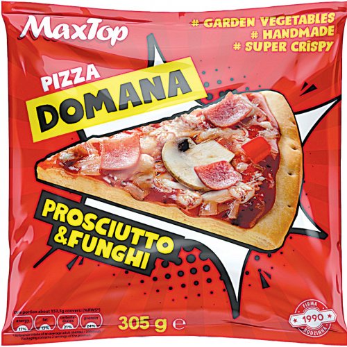 MaxTop Pizza Domana Prosciutto-Funghi pizza sonkával és gombával ...