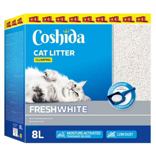 Coshida Fresh White, Macskaalom, csomósodó, extra fehér, illatosított ...