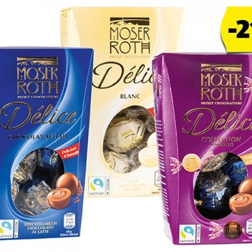 MOSER ROTH Délice Chocolat au lait praliné FAIR TRADE kakaóval ...