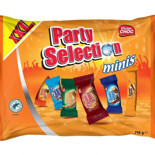 Mister Choc Party selection minis csokoládé válogatás, 716 g 0.716 ...
